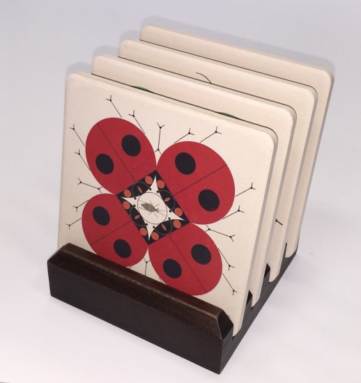 Charley Harper Ladybug Coasters | Absorbent Stone Coasters